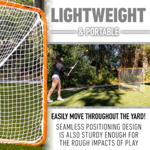 Franklin Sports Backyard Lacrosse Goal - Kids Lacrosse Net/ Equipment - Perfect for Youth Training - 48" x 48", orange