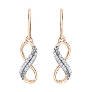 Diamond Infinity Dangle Earrings in Sterling Silver (1/10 cttw, J-K, SI2-I1)