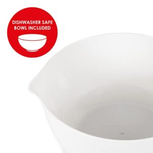 Salter Digital Electronic Kitchen Scales - 2 Litre Dual Pour Mixing Bowl, Perfect for Cooking, Baking, Food/Liquid Weighing, Easy Read Display, Metric/Imperial, 15 Year - White with White Bowl