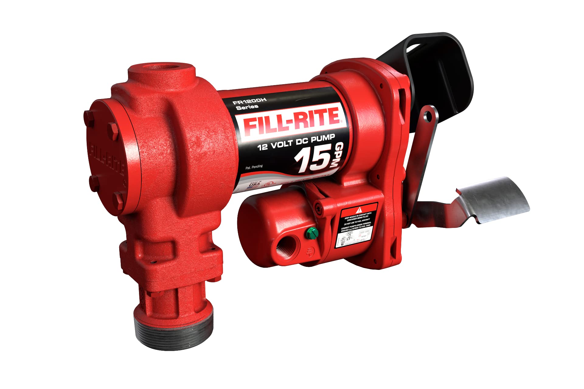 Fill-Rite FR1204H 12 V 15 GPM Fuel Transfer Pump (Pump Only Model) | Gasoline, Diesel, Kerosene, Ethanol Blends, Methanol Blends, & Biodiesel