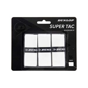 dunlop sports super tac tennis overgrip, 3-pack, white