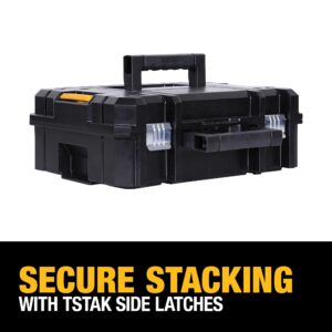 DEWALT TSTAK II Tool Box, 13 Inch, Flat Top, Holds Up To 66 lbs, Flexible Platforms for Stacking (DWST17807)