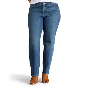 lee womens instantly slim straight leg (plus) jeans, seattle, 20 us