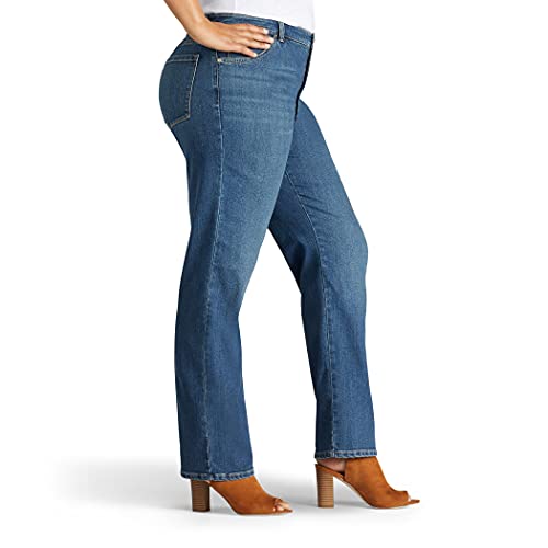 Lee womens Instantly Slim Straight Leg (Plus) jeans, Seattle, 20 US