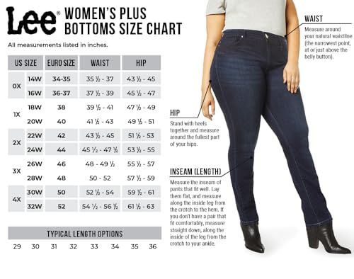 Lee womens Instantly Slim Straight Leg (Plus) jeans, Seattle, 20 US