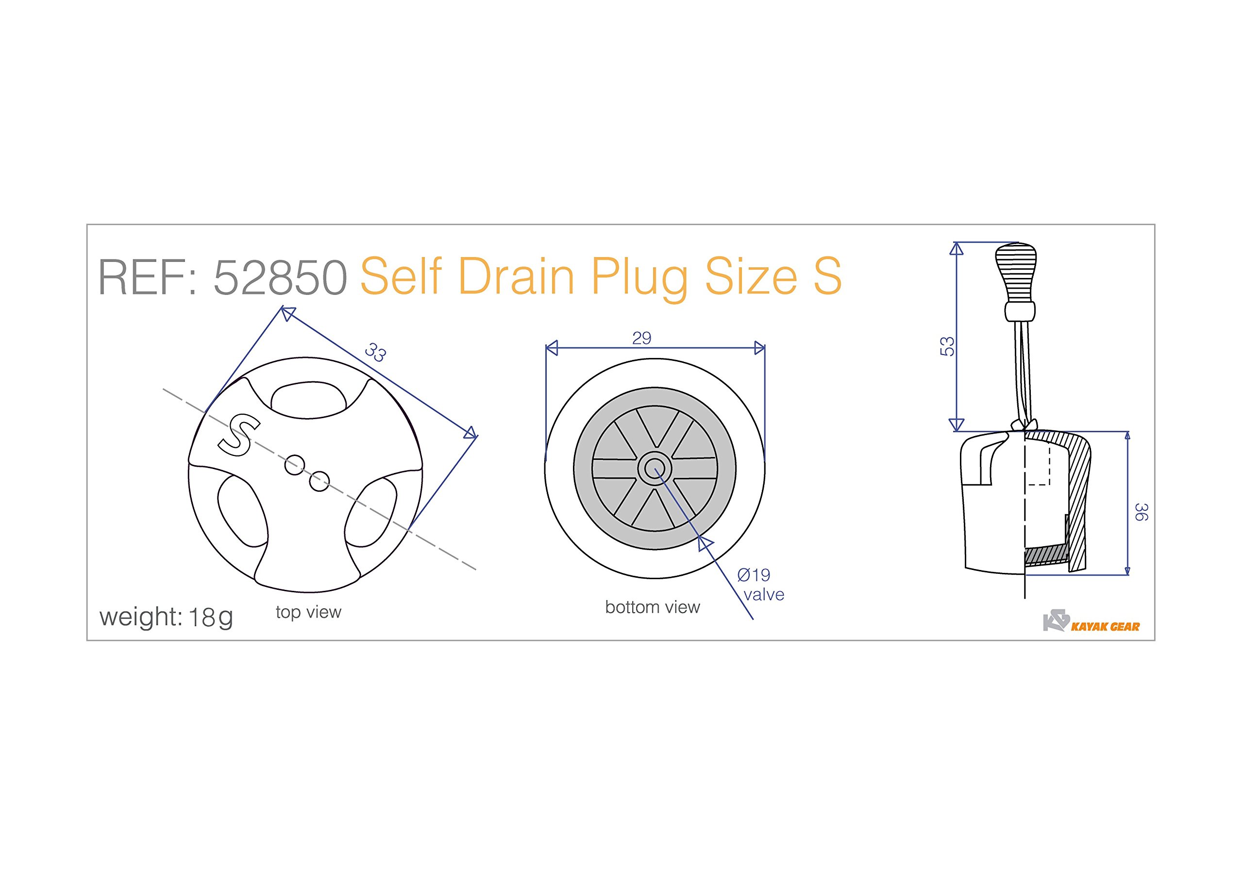 Pair Small Kayak Gear Self Draining Scupper