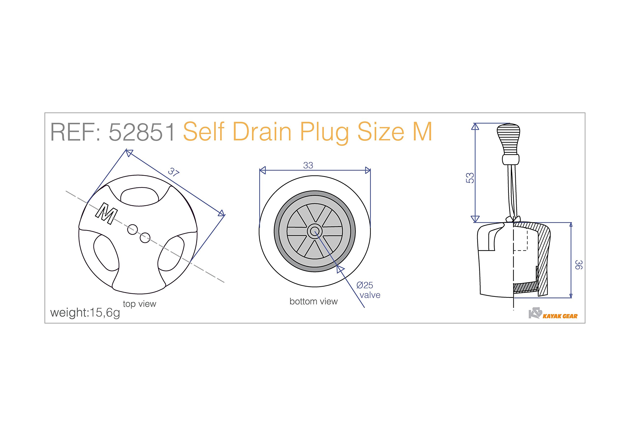 Pair Medium Kayak Gear Self Draining Scupper