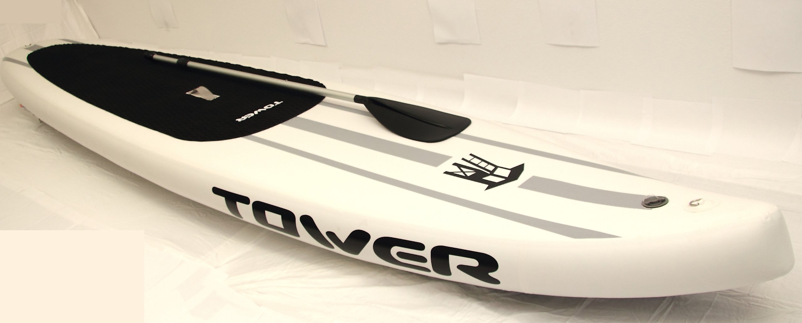 Tower Xplorer Inflatable 14' Stand Up Paddle Board - (8 Inches Thick) - Universal SUP Wide Stance - Premium SUP Bundle (Pump & Adjustable Paddle Included) - Non-Slip Deck - Youth and Adult