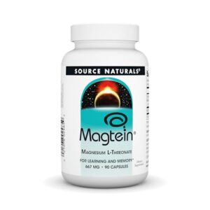 source naturals magtein magnesium l-threonate 667mg supports focus, mood, healthy memory, cognitive function, sleep* - 90 capsules