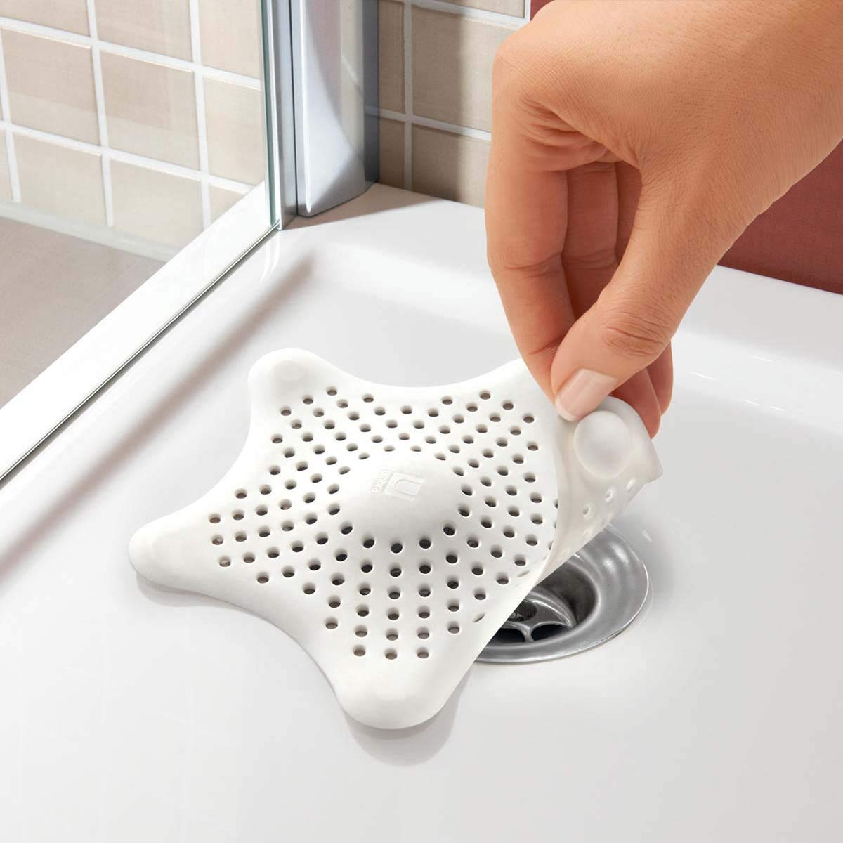 Umbra Starfish Drain Cover/Hair Catcher, White