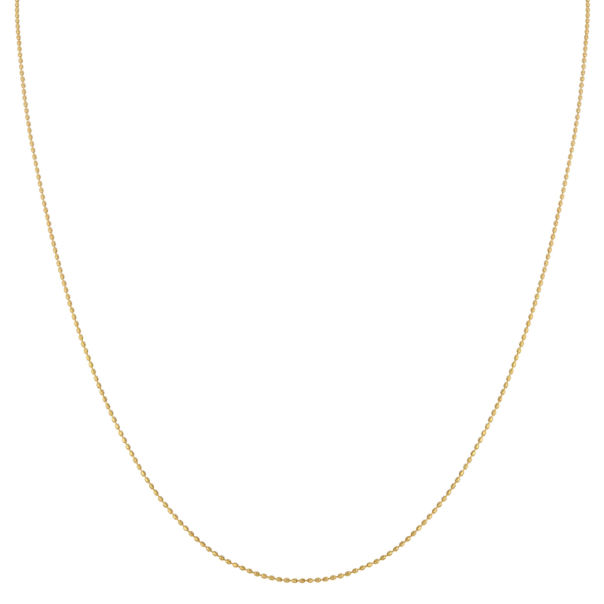 Kooljewelry 14k Yellow Gold 0.8 mm Diamond-cut Bead Ball Chain Necklace (20 inch)