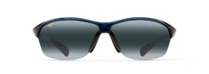 maui jim men's and women's hot sands polarized rimless sunglasses, blue/neutral grey, large