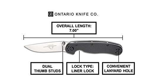 Ontario Knife Company Rat Ii Sp-Black Folding Knife, 7Inches