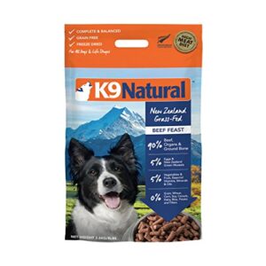 k9 natural - grain free freeze dried dog food - beef, 8lb