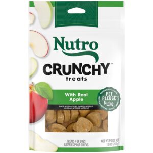 nutro crunchy dog treats with real apple, 10 oz. bag