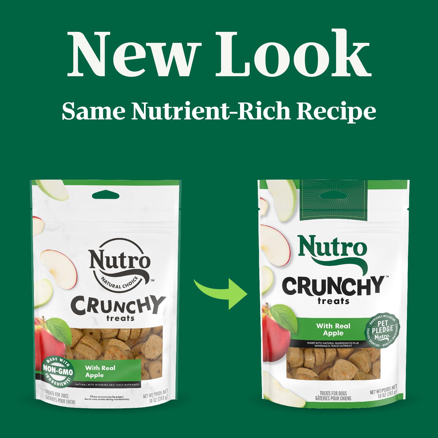 Nutro Crunchy Dog Treats With Real Apple, 10 oz. Bag