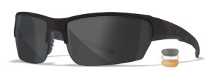 wiley x saint chsai07 tactical shooting glasses matte black frame with changeable smoke grey and clear lenses ballistic rated