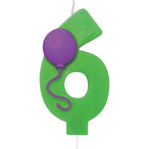 creative converting numerical balloon candle, 3", green