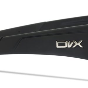 DVX Axon Polarized Sunglasses, Safety Glasses for Men and Women, UV Eye Protection for Shooting, Fishing, Biking, and Extreme Sports, Black Frames, Tinted Lenses