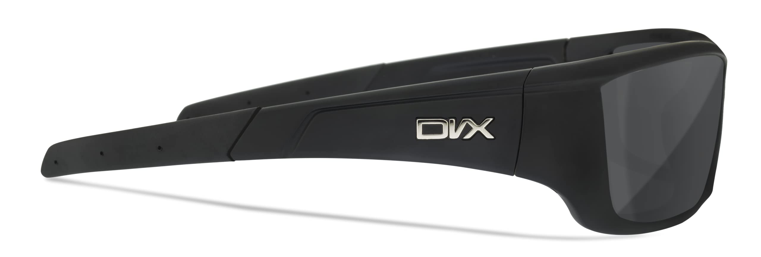 DVX Axon Polarized Sunglasses, Safety Glasses for Men and Women, UV Eye Protection for Shooting, Fishing, Biking, and Extreme Sports, Black Frames, Tinted Lenses