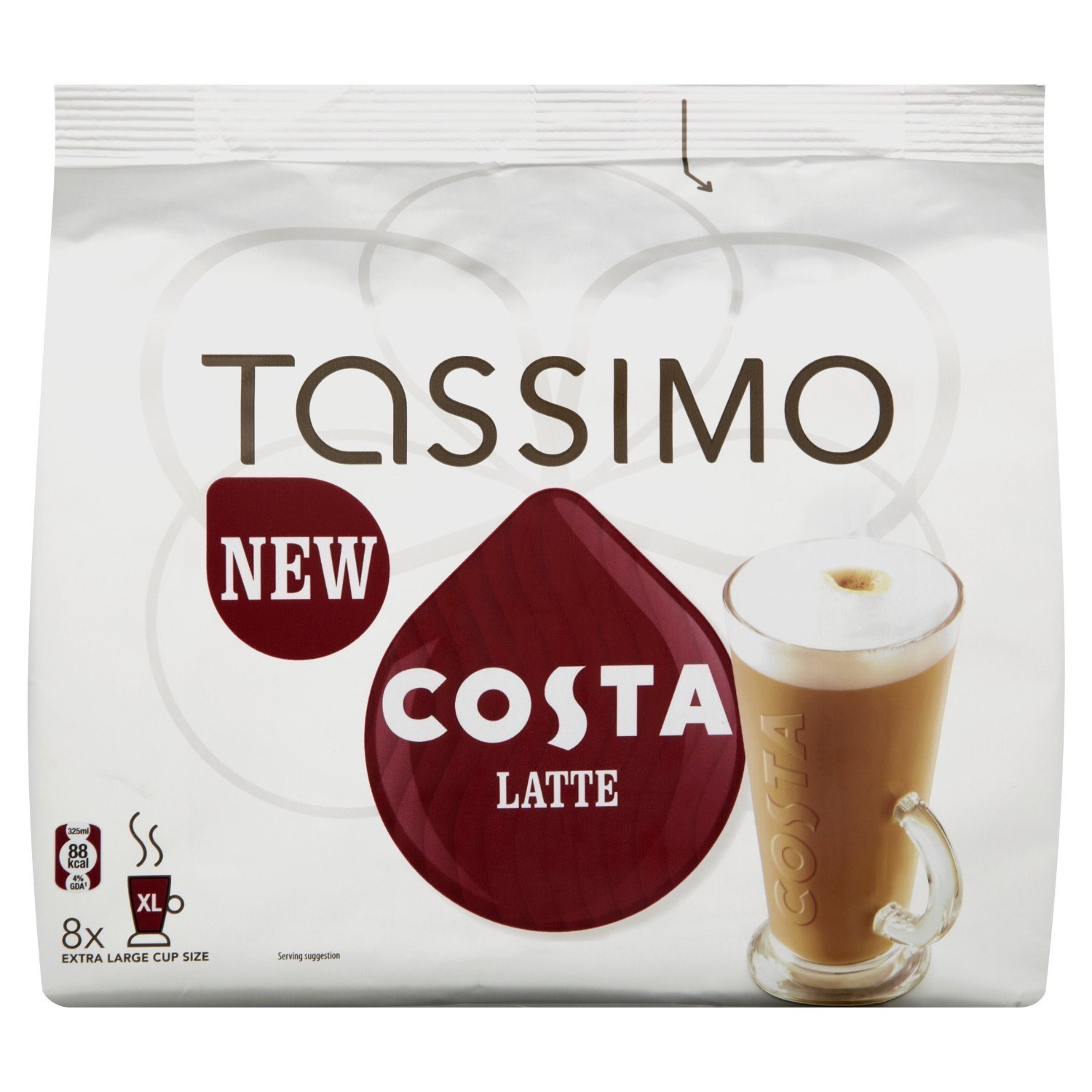 Tassimo Costa Latte (8 Drinks Per Pack) (Pack Of 3, Total 48 T-Discs)