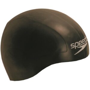 speedo unisex adult aqua v racing cap swimming cap, black, one size