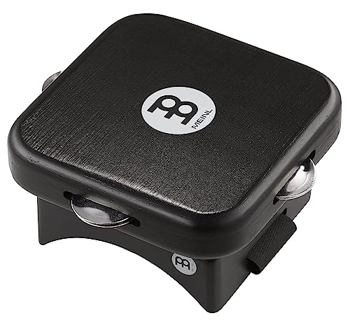 Meinl Percussion Knee Tap with Tambourine Jingles for Cajon Players, Includes Adjustable Strap — NOT Made in China — Play with Your Hands, Hollow Hardwood Body, 2-Year Warranty, Black (KP-JT-BK)