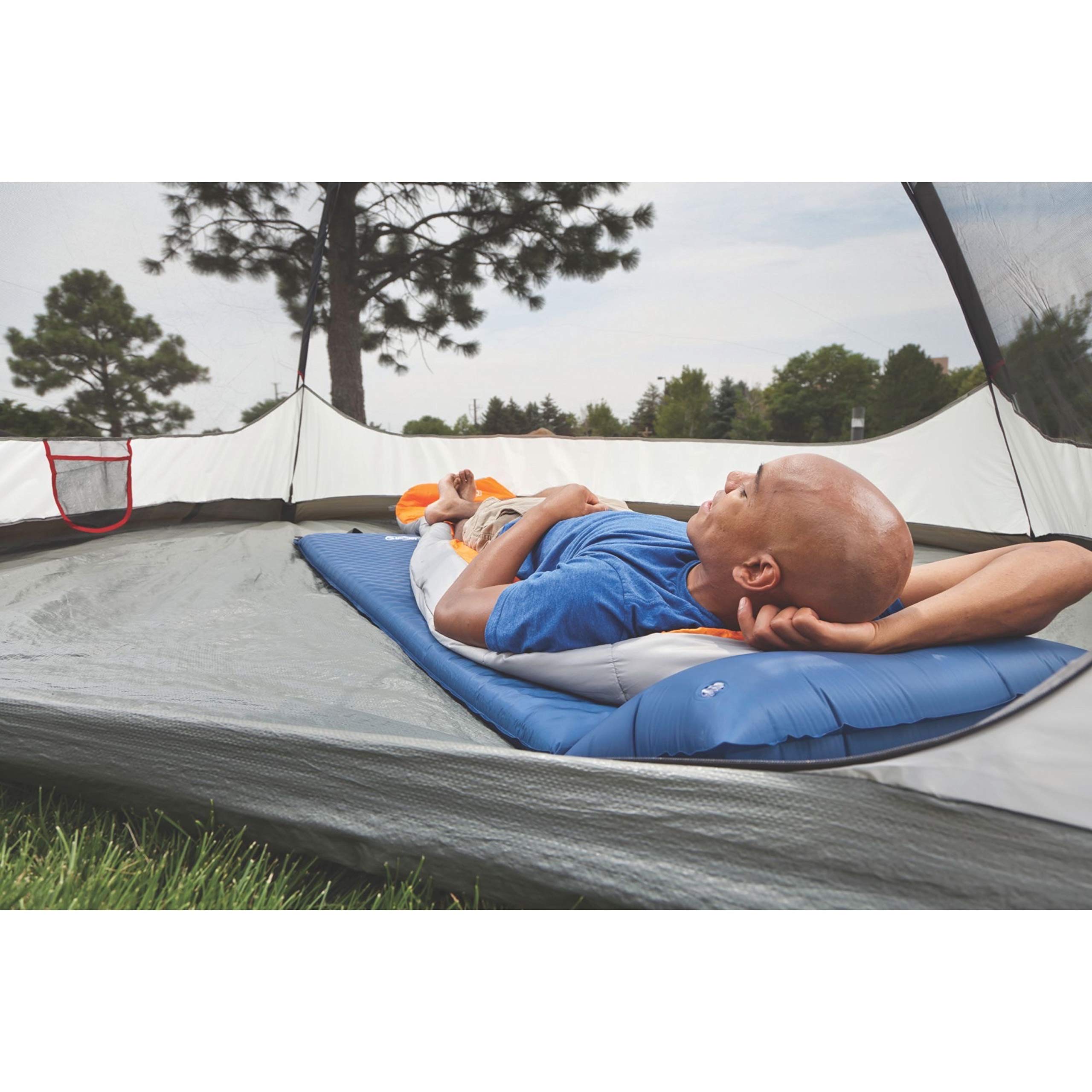 Coleman Self-Inflating Sleeping Pad with Pillow, Lightweight Inflatable Camp Pad with Extra Padding & Quick Deflation, No Air Pump Needed, Great for Camping, Backpacking, Traveling, & More