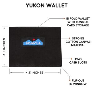 KAVU Yukon Bi Fold Cotton Canvas Wallet - Black