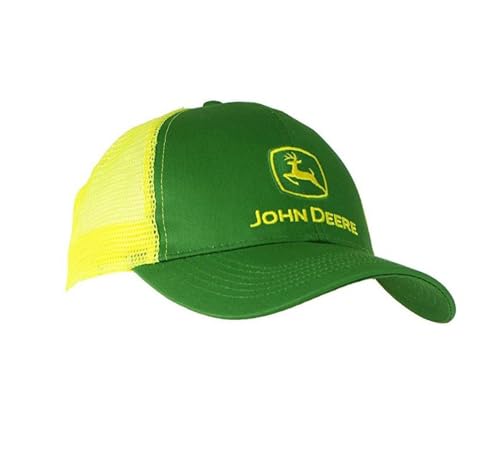 John Deere Embroidered Logo Mesh Back Baseball Hat - One-Size - Men's - Yellow