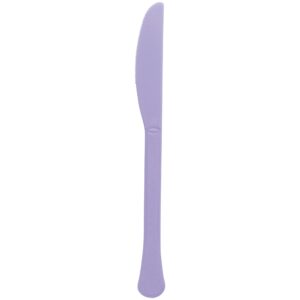 lavender plastic heavy weight knives (50 count) - premium disposable plastic cutlery, perfect for home use and all kinds of occasions