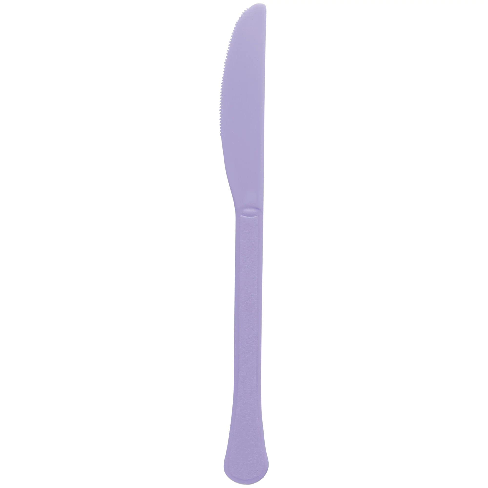 Lavender Plastic Heavy Weight Knives (50 Count) - Premium Disposable Plastic Cutlery, Perfect for Home Use and All Kinds of Occasions