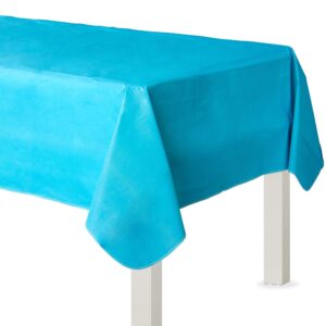 vibrant caribbean blue flannel backed table cover - 54" x 108" (1 piece) - high-quality & durable cover - perfect for parties, picnics, & elegant events