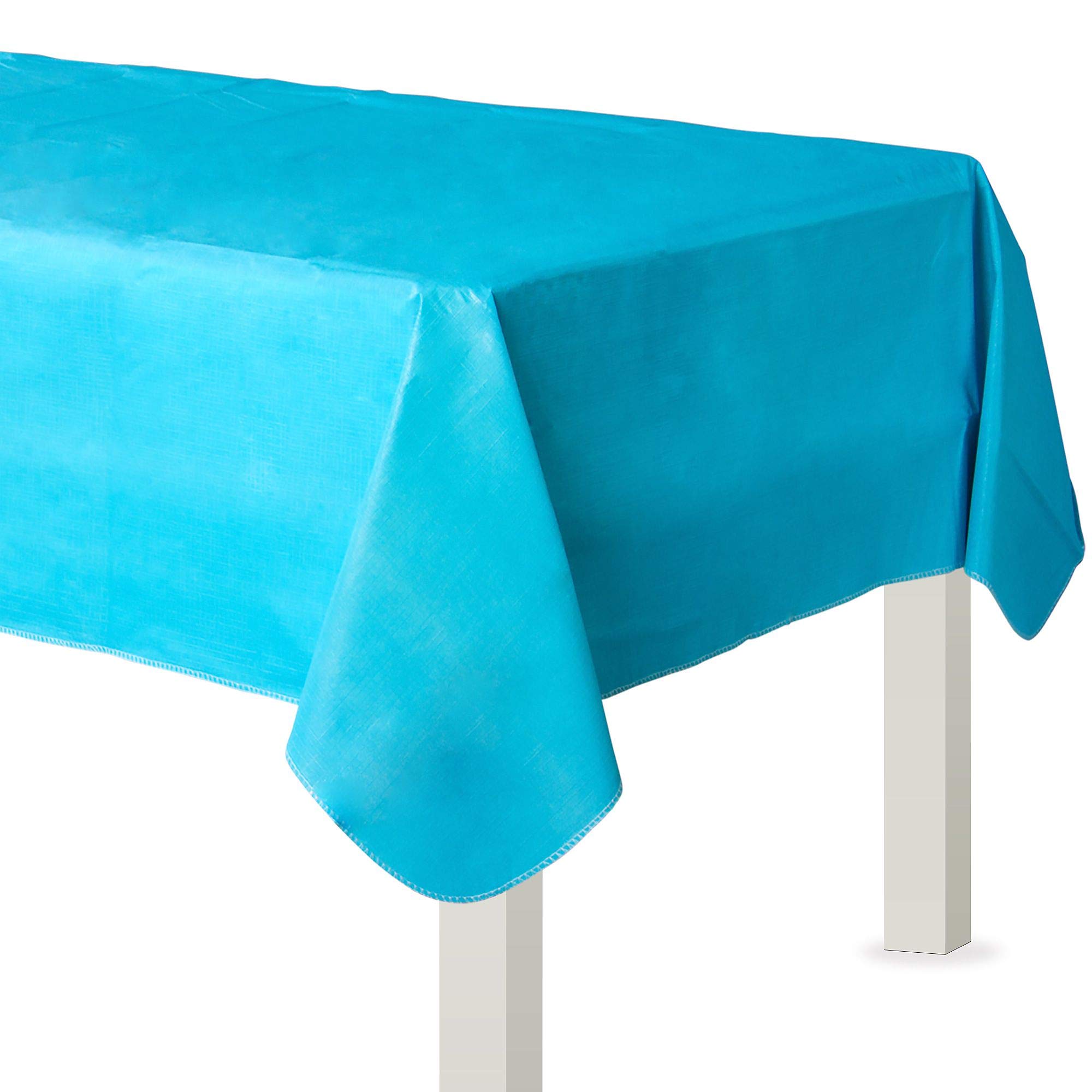 Vibrant Caribbean Blue Flannel Backed Table Cover - 54" x 108" (1 Piece) - High-Quality & Durable Cover - Perfect for Parties, Picnics, & Elegant Events