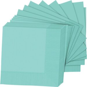 stylish robin's egg blue 2-ply beverage napkins - 5"x5" (pack of 40) - splendid touch for events, parties & celebrations, uniquely stylish & durable