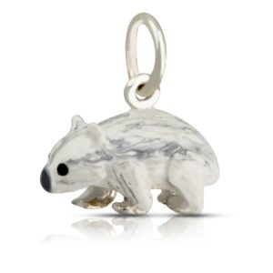 withlovesilver sterling silver 925 cute enamel 3d wombat pendant