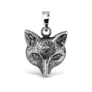 withlovesilver 925 sterling silver cute fox head pendant