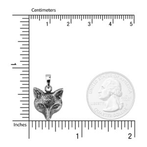 WithLoveSilver 925 Sterling Silver Cute Fox Head Pendant