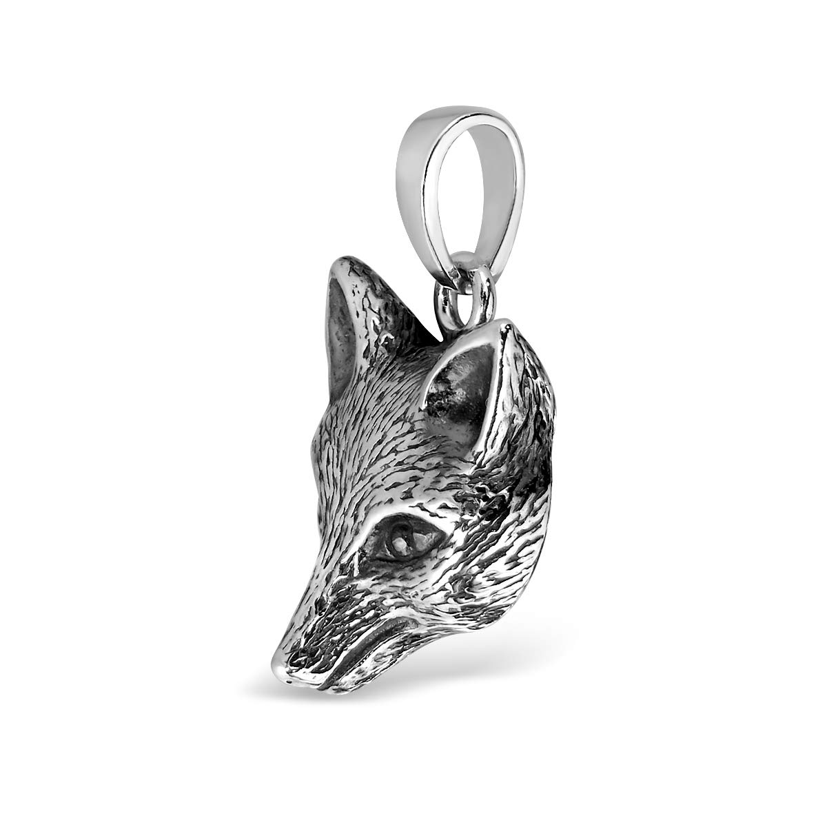 WithLoveSilver 925 Sterling Silver Cute Fox Head Pendant