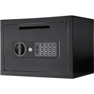 barska ax11934 compact 0.57 cubic ft digital multi-user keypad security business depository drop safe with front load drop box for money, cash & mail lock box