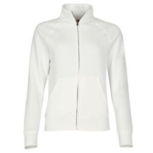 fruit of the loom ladies/womens lady-fit sweatshirt jacket (m) (white)