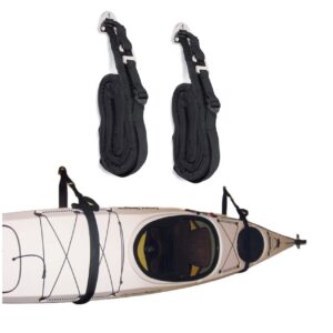 suspenz kayak canoe stand up paddle board sup hanger, dlx strap storage system padded, black, 36" (40-4011)