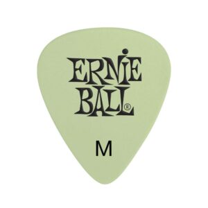 ernie ball guitar picks, medium, super glow, 12-pack (p09225)