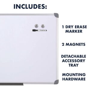 Quartet Whiteboard, Dry Erase Board, Magnetic, 2' x 3' White Board, Includes One Quartet Dry Erase Marker & Marker Tray, Euro Style Aluminum Frame (UKTE2436-ECR)