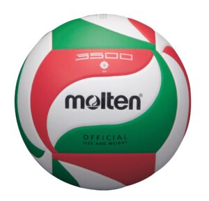 molten official fivb pu leather volleyball - white/red/green, size 5, one size