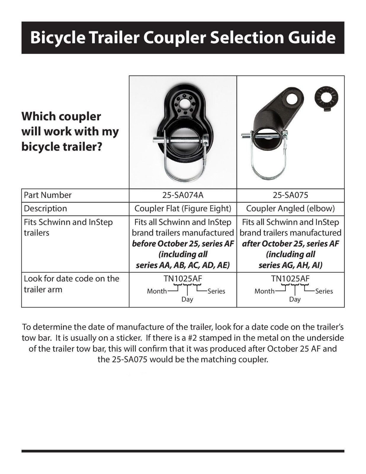 Instep Bicycle Trailer Coupler Attachment Schwinn Bike Trailers - 2 Pack|SA074