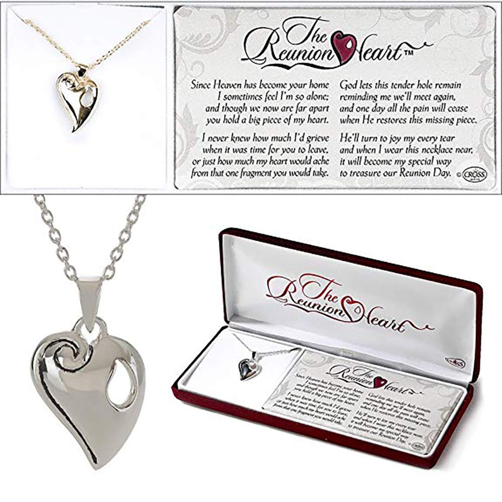 Dicksons The Reunion Heart Silver Plated 18 inch Chain and Heart Pendant Necklace