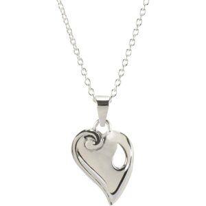 dicksons the reunion heart silver plated 18 inch chain and heart pendant necklace