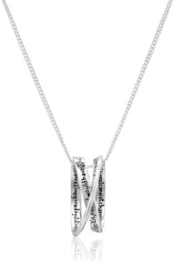 dicksons the serenity prayer double mobius ring silver plated pendant necklace - 18 inch chain