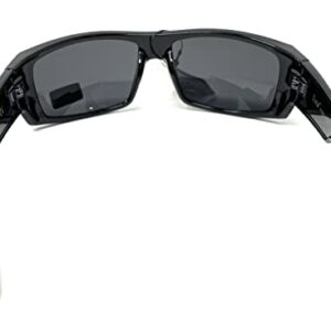 Locs Men's Original All Black Hardcore Sharp Square OG Sunglasses, Wrap